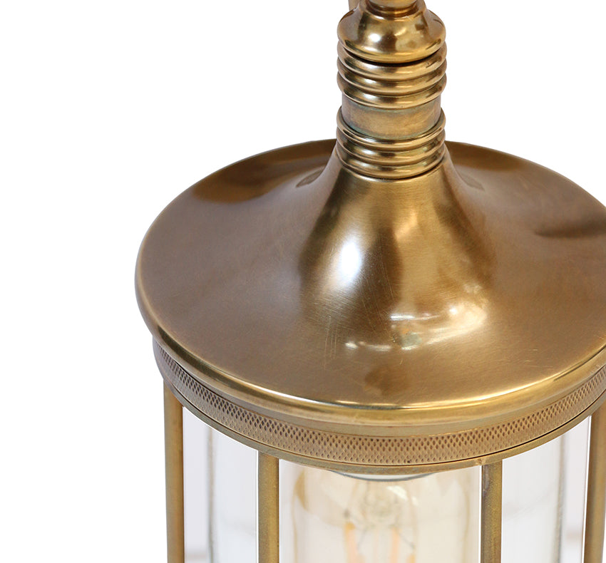 Outdoor Narrow Cage Wall Light in Brass | Leopold Hall